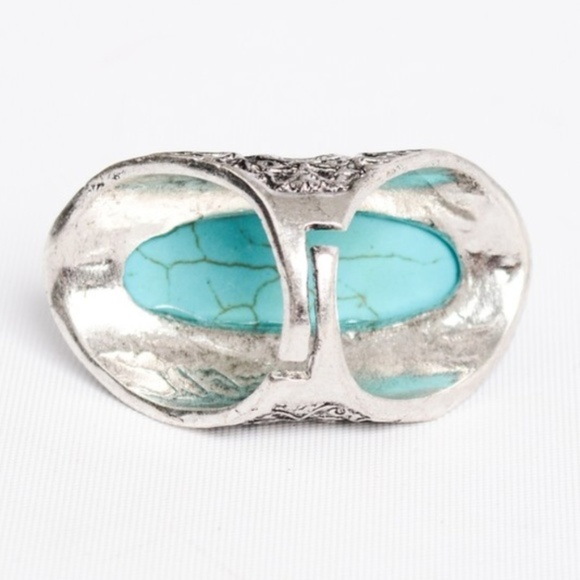 Shop Fig | Jewelry | Oversized Bohemian Filigree Turquoise Ring | Poshmark